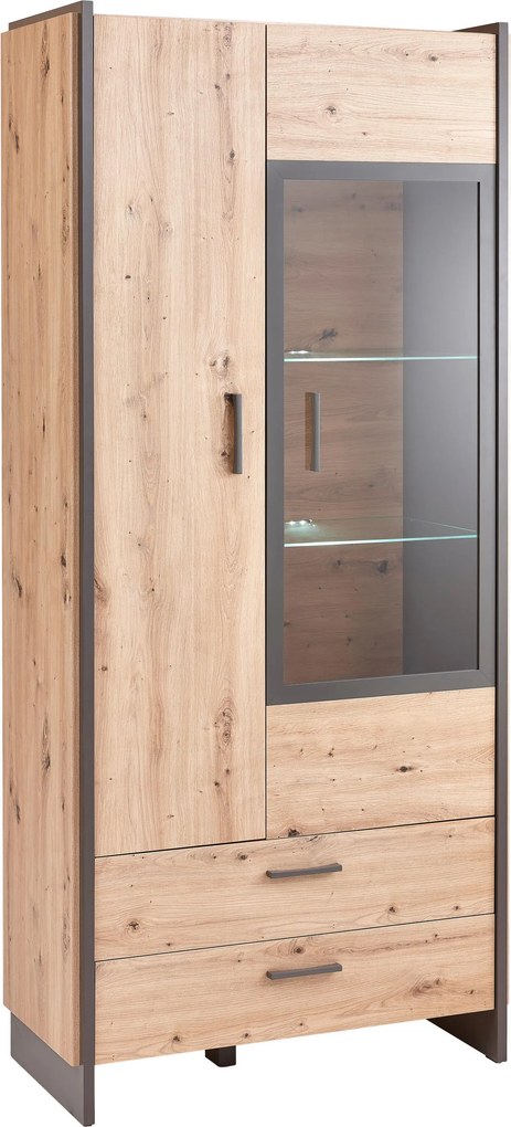XXXLutz VITRÍNA, dub artisan, 92/205/41 cm Hom`in - Kredence a vitríny - 000687042302