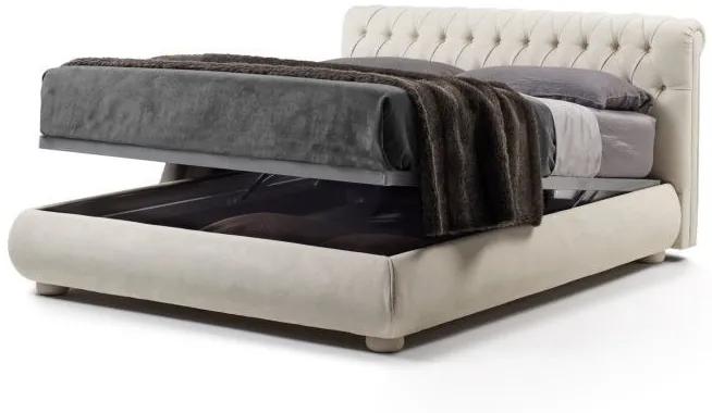 Pregio Italia sofa&relax Luxusní kožená postel 180x200 cm VERO Vzorník kůží: Vera Pelle 057 šedá