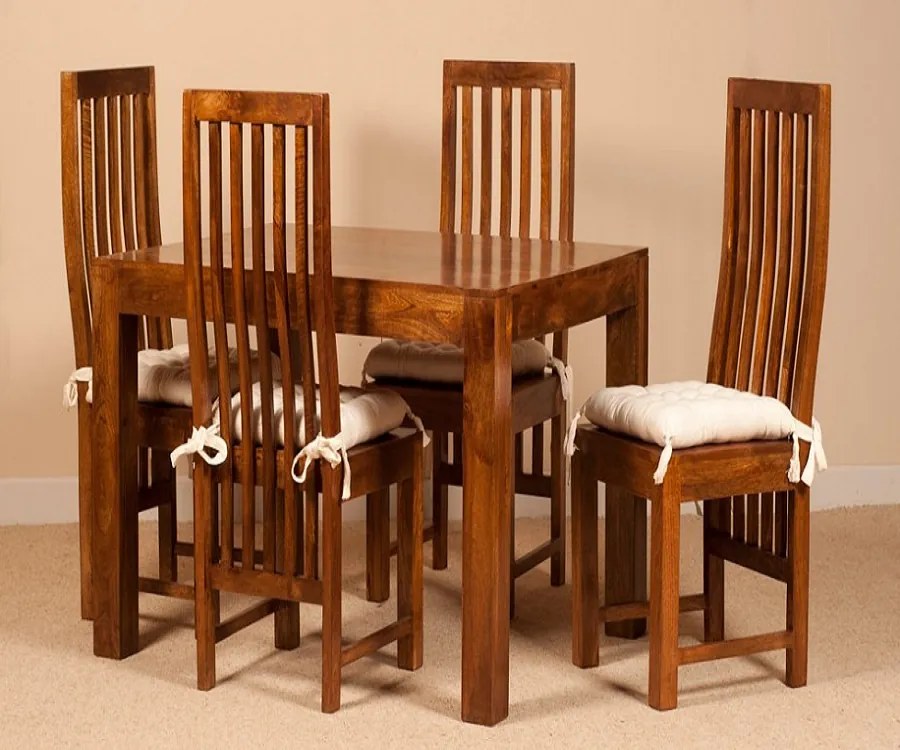 Furniture-nabytek - Jídelní set + 4 židle z masivu - Bharata