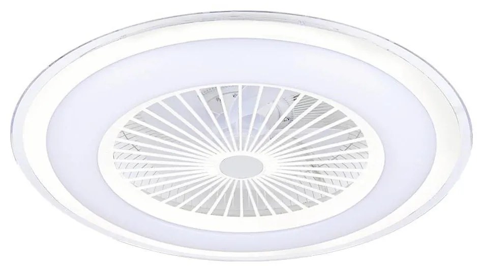 LED Stmívatelné stropní svítidlo s ventilátorem ZONDA LED/48W/230V bílá + DO