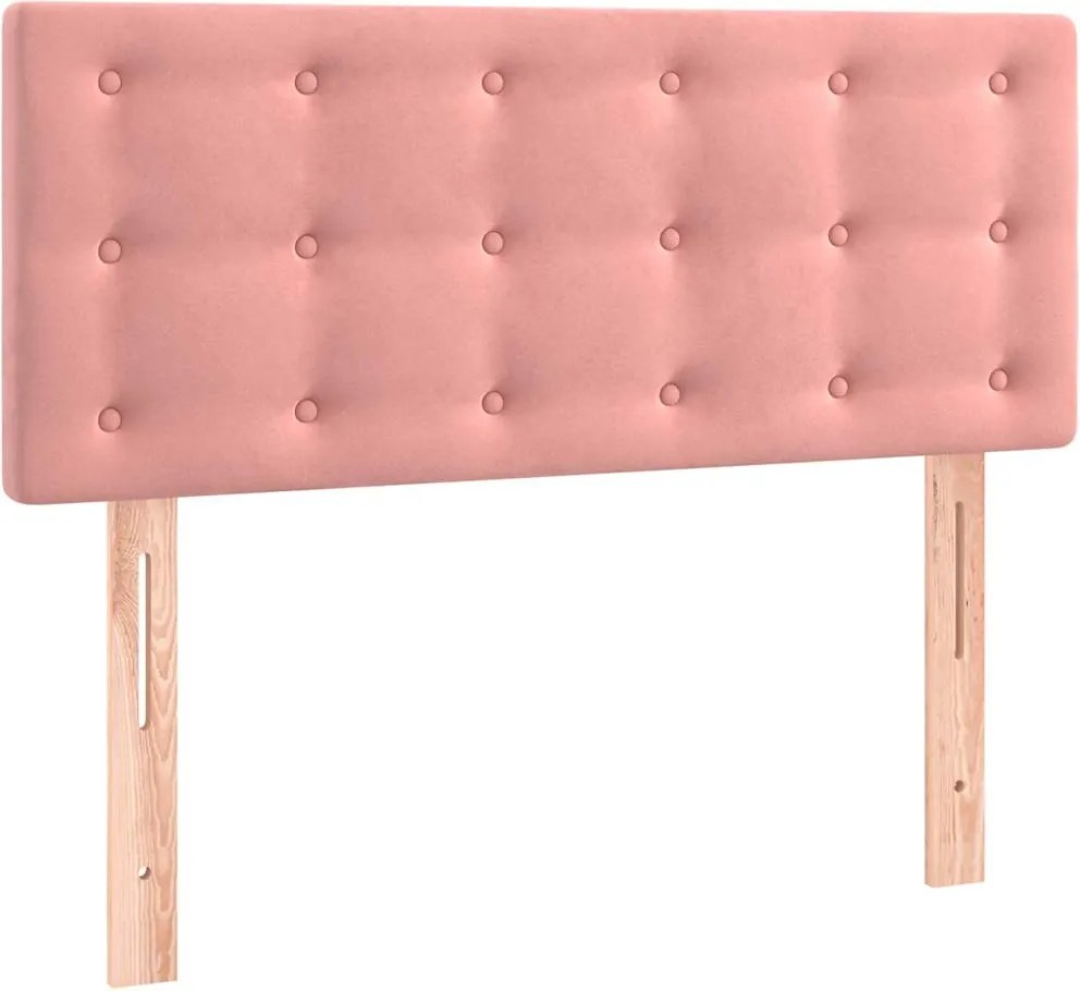 Box spring postel s matrací růžová 100x200 cm samet 3141532