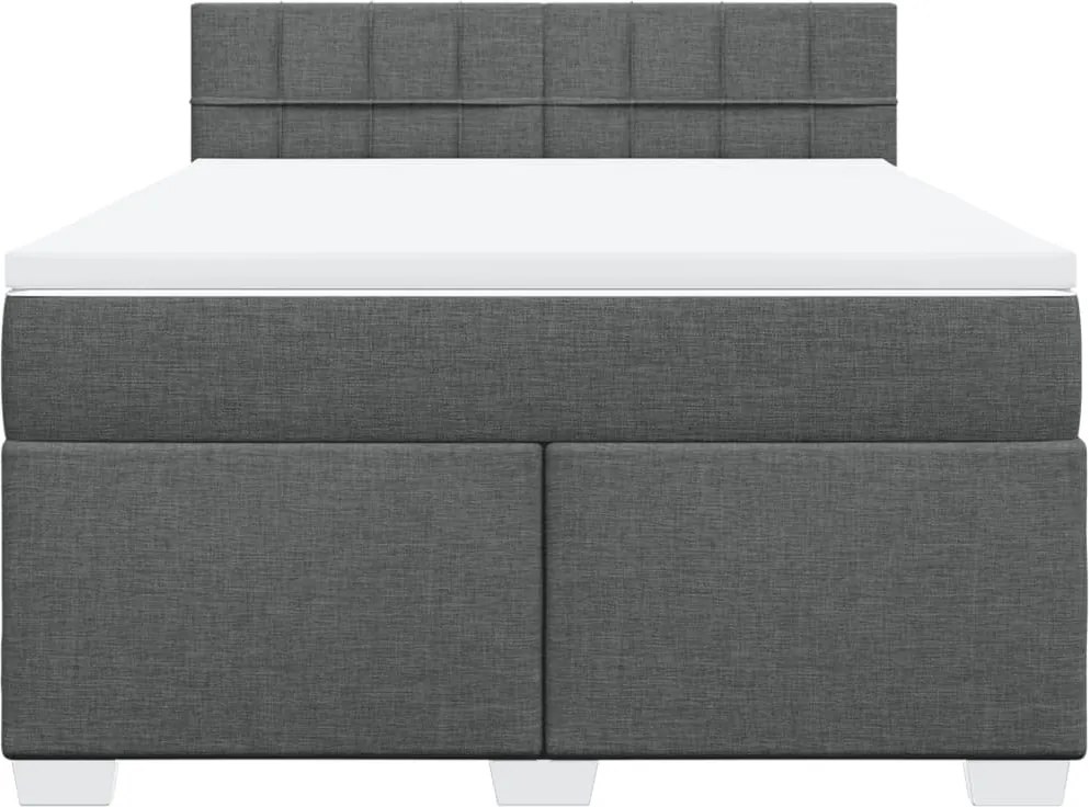 Box spring postel s matrací tmavě šedá 140x200 cm textil 3288212