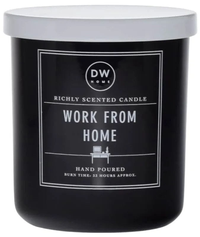 dw HOME Vonná svíčka ve skle Work From Home 260 g, černá barva, sklo, vosk