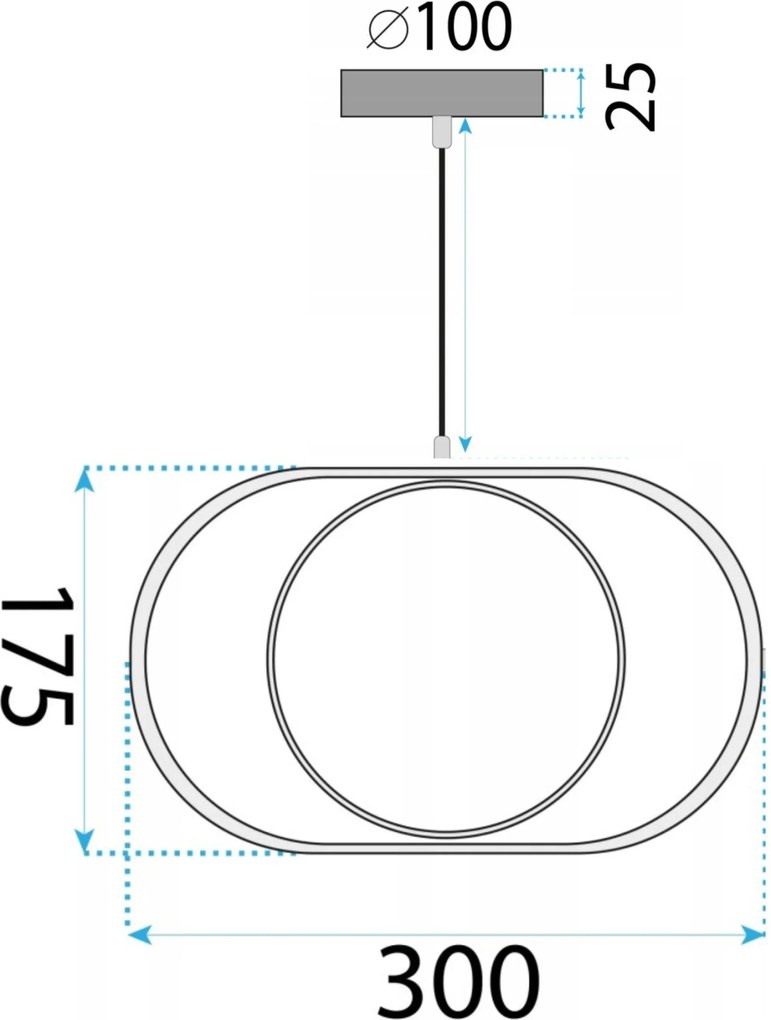 Toolight Toolight, LED závěsné svítidlo 18W, 4000K, APP1554-CP, černá, OSW-05662