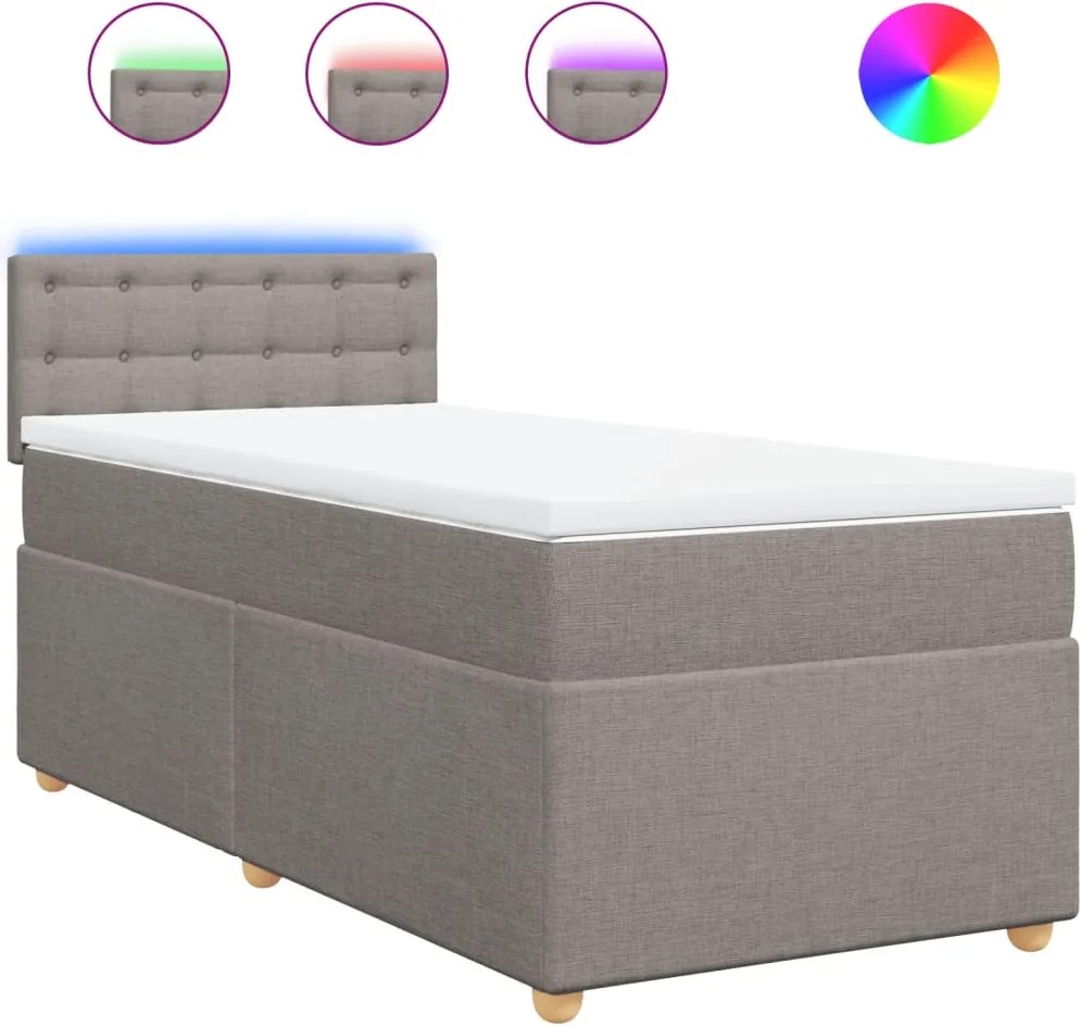 Box spring postel s matrací taupe 90x200 cm textil 3288881