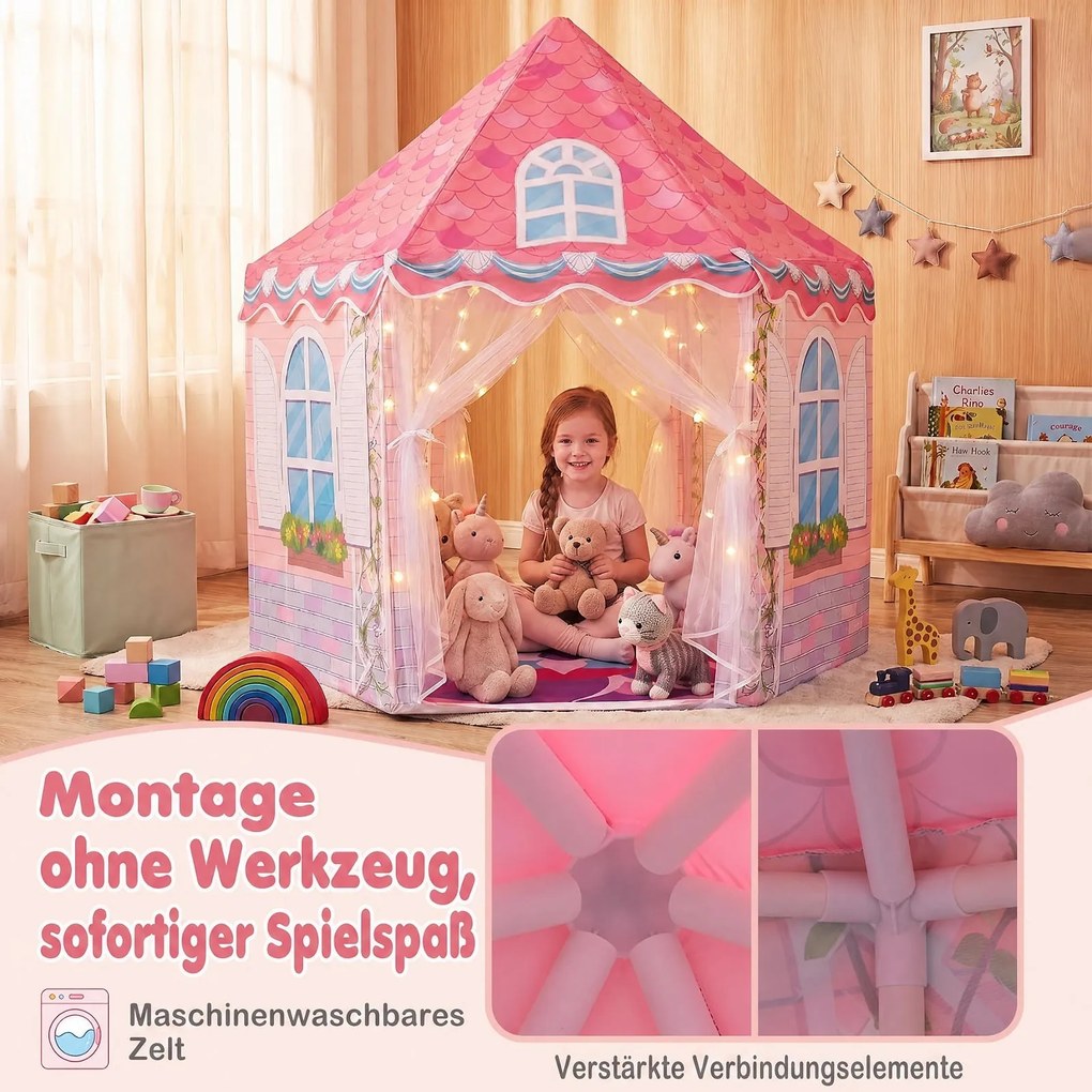 Costway Dětský stan v designu princeznovského hradu pro děti od 3. Play tent