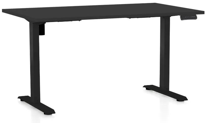 Výškově nastavitelný stůl OfficeTech B, 120 x 80 cm - černá podnož Barva: Dub