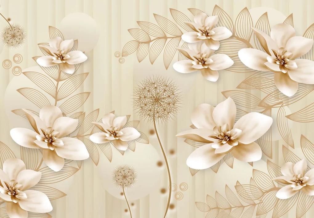 Fototapeta - Kompozice zlatých květin (245x170 cm)