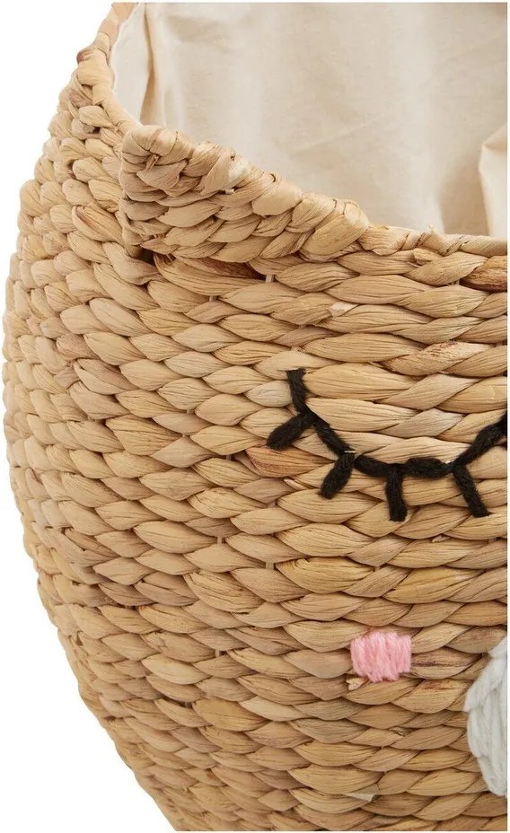 Dětský koš na hračky z vodního hyacintu v přírodní barvě ø 49x40 cm Lidi Cat Face – Premier Housewares