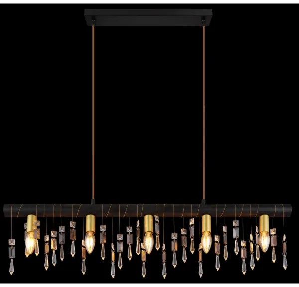 Globo 15532-5HB - Lustr na lanku KIRA 5xE14/40W/230V černá