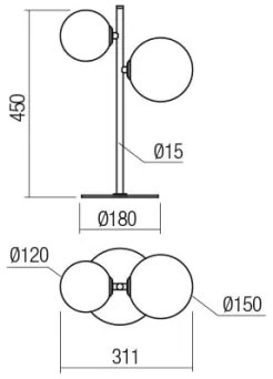 Redo 01-2784 - Stolní lampa ROY 2xG9/10W/230V