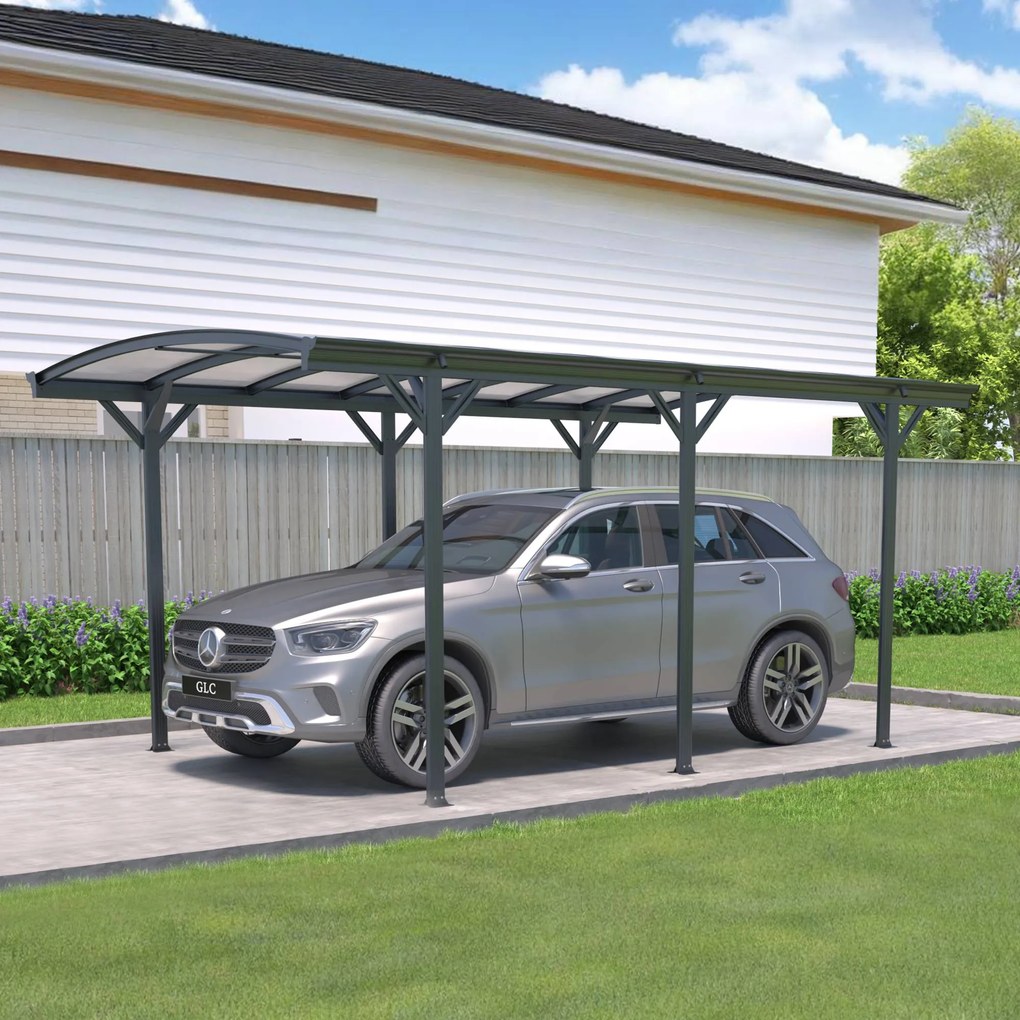 Přístřešek na auto BestBerg BBCP-CP7 / 15,2 m² / 505 x 300 x 219 cm / antracit/šedá