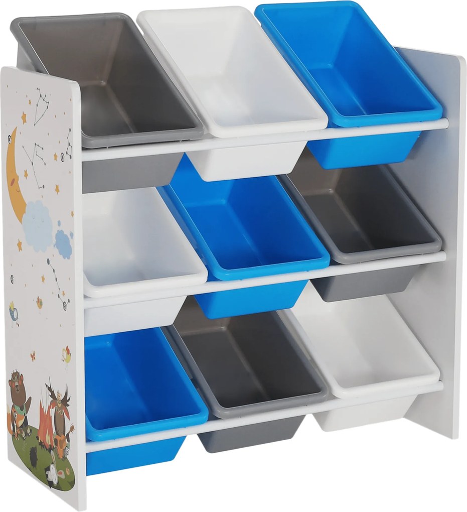 Organizér/regál na hračky, vícebarevná/vzor, DARLING TYP 3