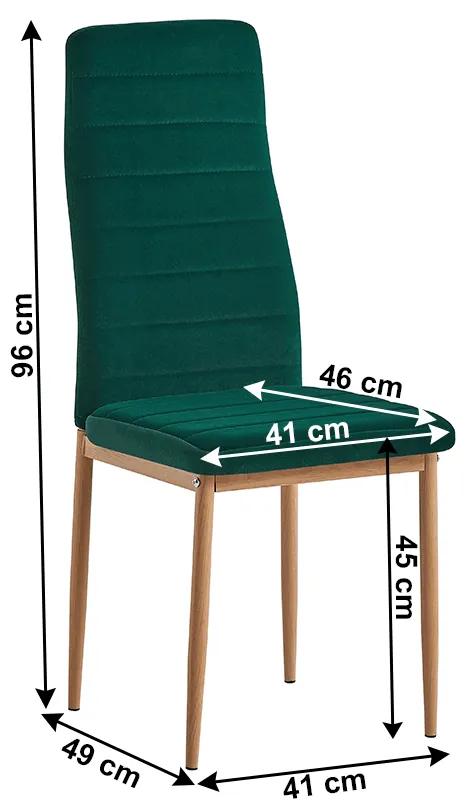 Židle, smaragdová, velvet látka / dub, COLETA NOVA