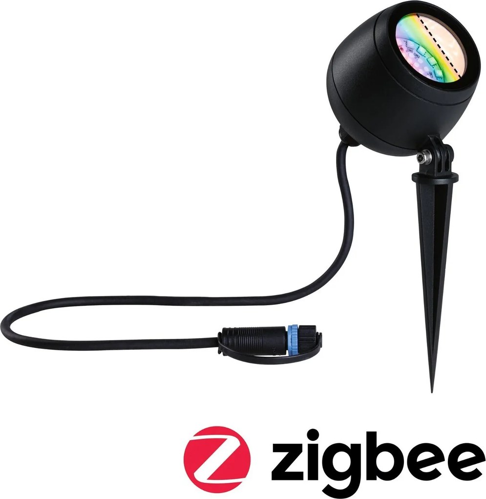 P 94769 Plug & Shine LED bodové zahradní světlo Smart Home Zigbee Kikolo IP65 RGBW+ 6,2W antracit - PAULMANN