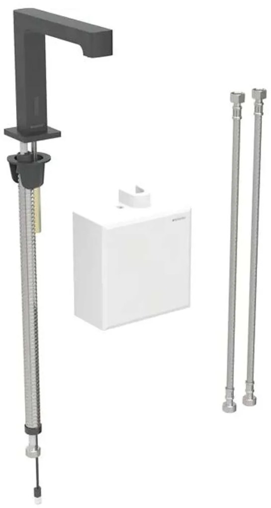 Geberit Brenta - Elektronický umyvadlový ventil, pro studenou vodu, bateriové napájení, easy to clean, matná černá 116.174.14.1