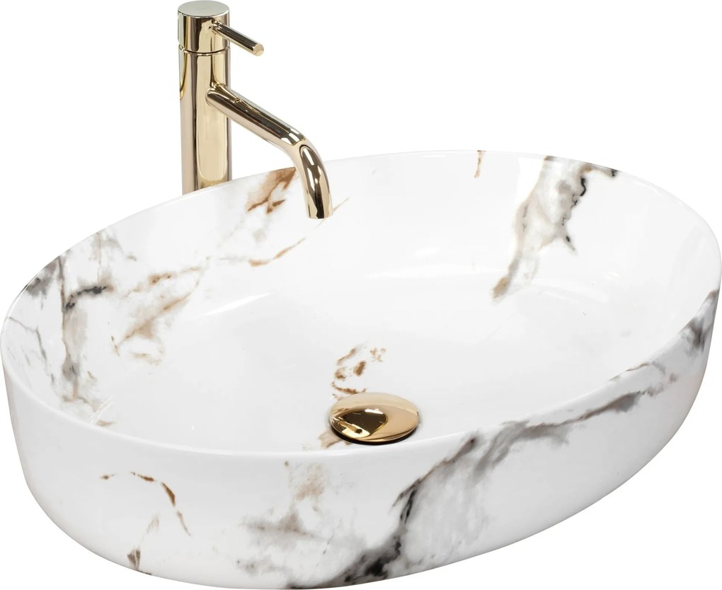 Rea Queen umyvadlo, 55 x 42 cm, imitace kamene-Carrara, REA-U1232