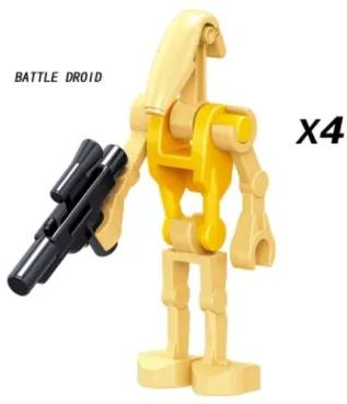 Figurky Battle Droid a Super Battle Droid  STAR WARS 4 KS  Lego Varianta: Battle Droid - žluté tělo