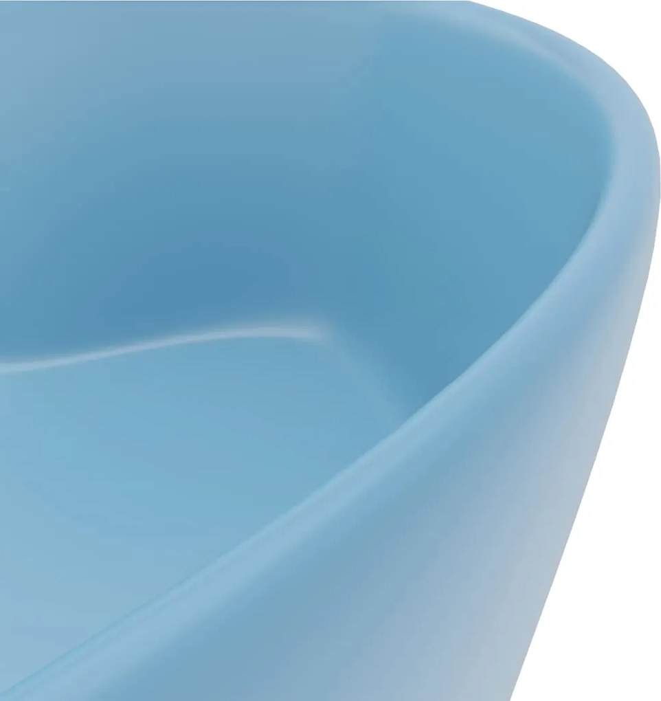 Luxusní umyvadlo přepad matné světle modré 36 x 13 cm keramické 147033