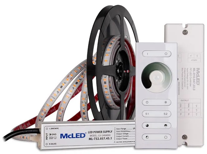 MCLED sestava LED pásek do sauny WW 3m + kabel + trafo + stmívání