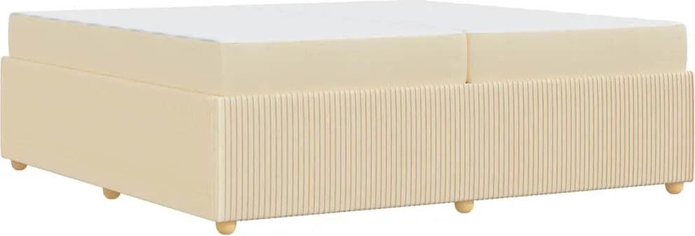 Rám postele Krémová 200 x 200 cm textil 3398436