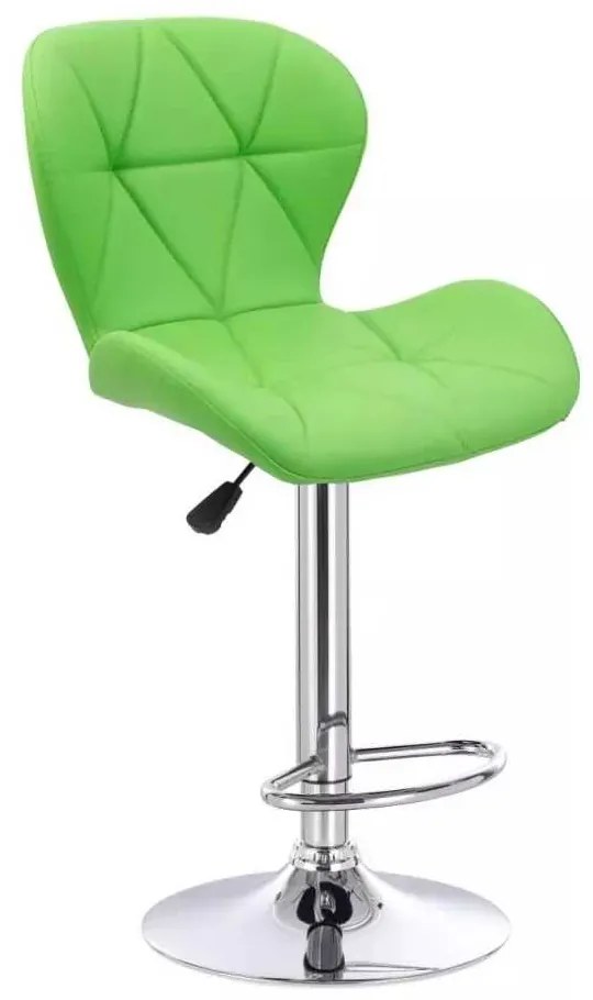 LuxuryForm DESIGN Barová židle LIVIO na stříbrné kulaté podstavě - zelená