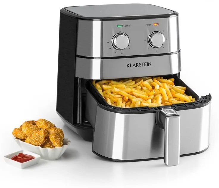 Klarstein AeroVital, horkovzdušná fritéza, 1700 W, 5 l, časovač, nerezová ocel, stříbrná