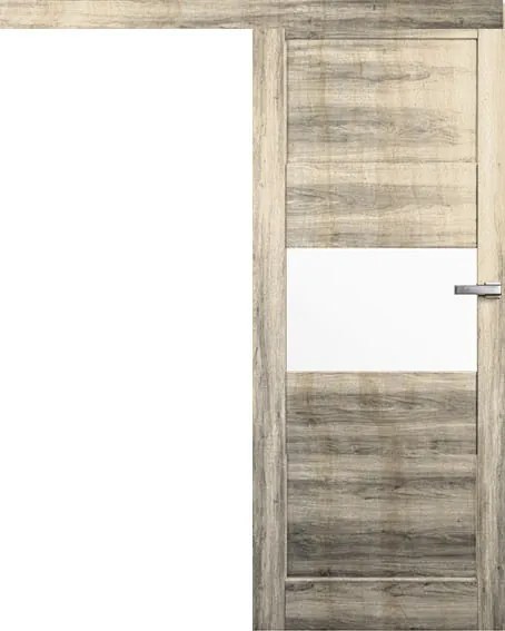 posuvné interiérové dveře na stěnu vasco doors TEO model 3 Průchozí rozměr: 70 x 197 cm, Orientace dveří: Levé dveře, Dekor: Dub sonoma