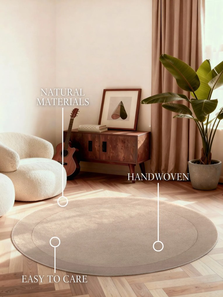 Villeroy & Boch Kusový koberec Kivi 106282 Beige kruh, 200x200 (průměr) kruh, béžová, ložnice