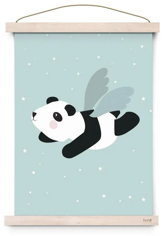 EEF lillemor Plakát do dětského pokojíčku Flying Panda A3, zelená barva, papír