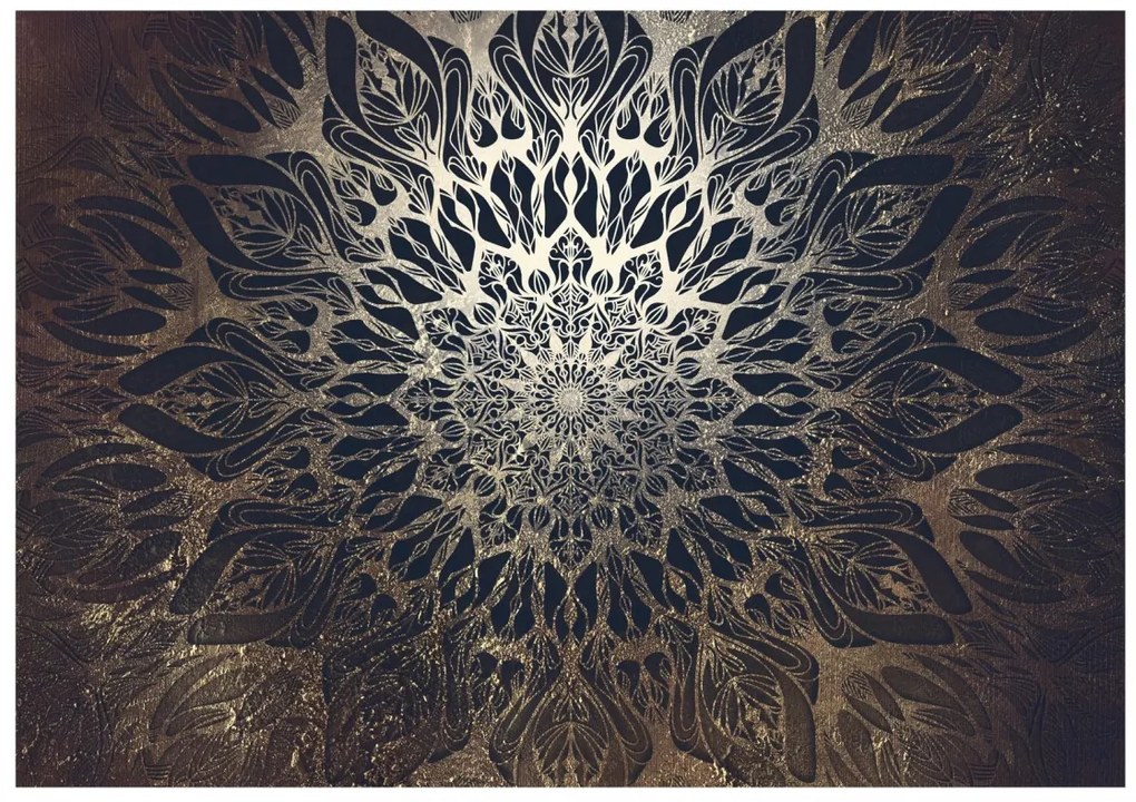 Tapeta zlato-hnědá mandala (150x105 cm) - Murando DeLuxe