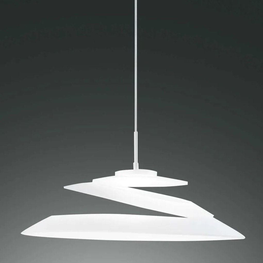 Fabas luce Fabas Aragon, závěsné svítidlo, 18W LED 2700K stmívatelné, bílá, prům. 53cm