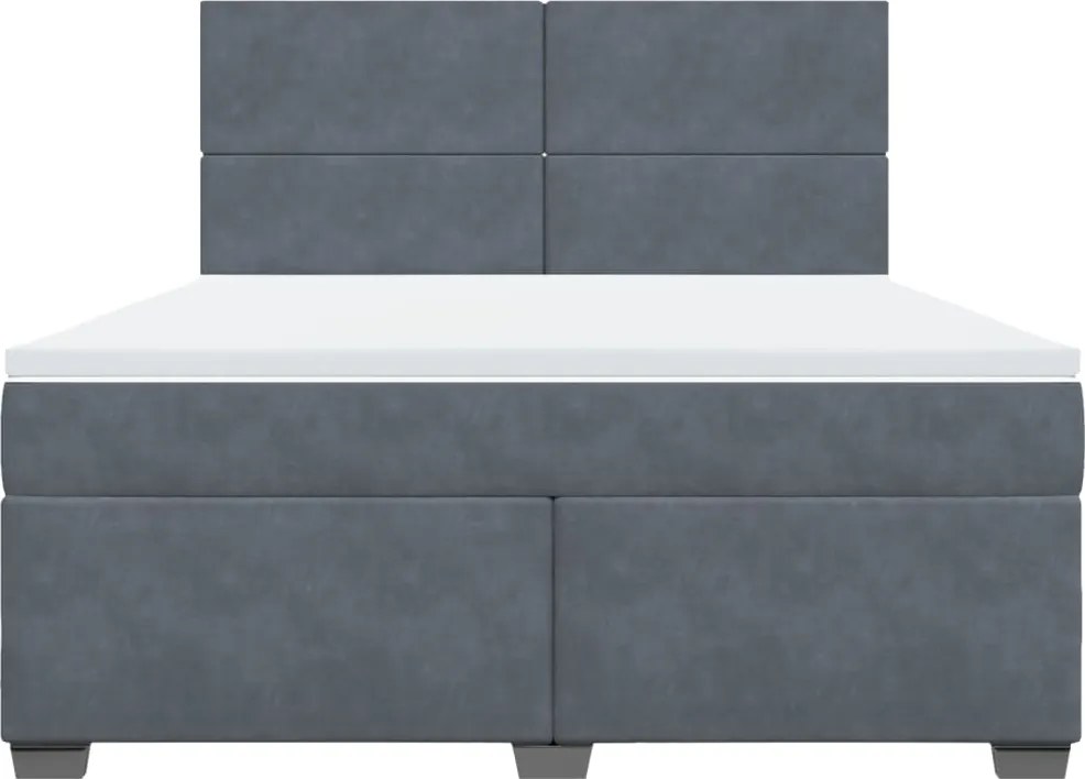 Box spring postel s matrací tmavě šedá 180x200 cm samet 3290973