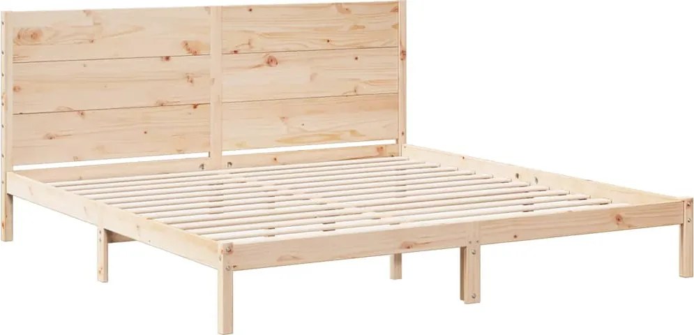 Prodloužený rám postele bez matrace 200 x 210 cm masivní dřevo 3309277