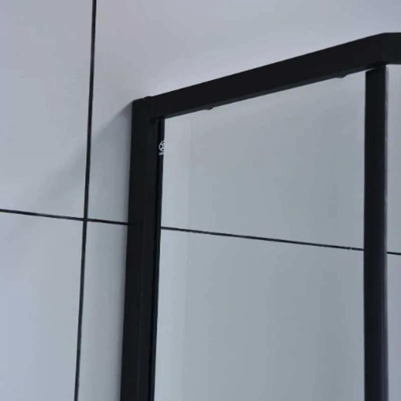 BPS-koupelny Pětiúhelníkový sprchový kout HYD-PK4026A 80x80 cm černá/transparent + vanička HYD-PSV-SXL07A bílá