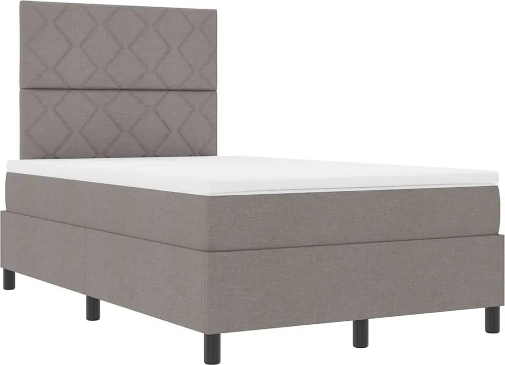 Postel s boxspringem s čelo Taupe 120 x 190 cm textil 3339452