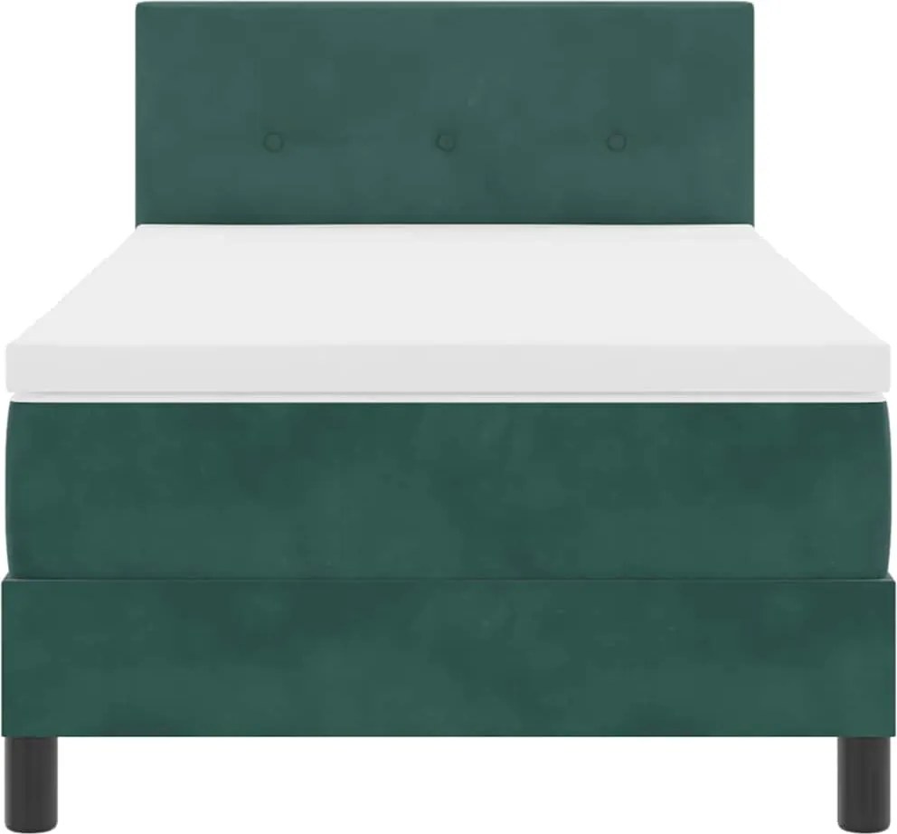 Postel s boxspringem s čelo Tmavě zelená 100 x 200 cm samet 3339155