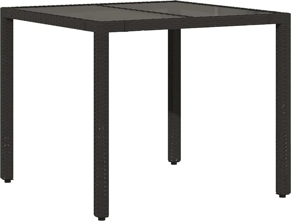 5dílný zahradní bistro set s poduškami černý polyratan 3276989