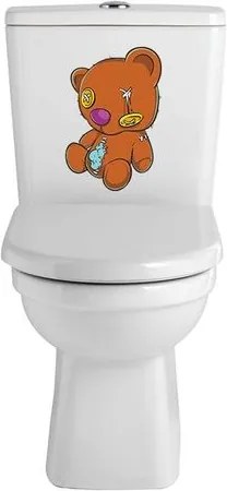 Samolepka na wc - Medvídek, směr vzoru normálně - jako na obrázku