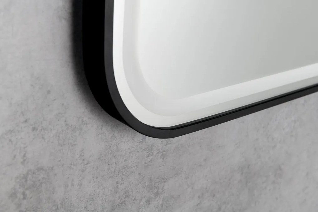 Sapho CETIS zrcadlo s LED osvětlením 100 x 70 cm černá mat CT100