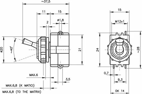 Vypínač Desko 3232-01870 páčkový vestavný 2A 250V bílá matice