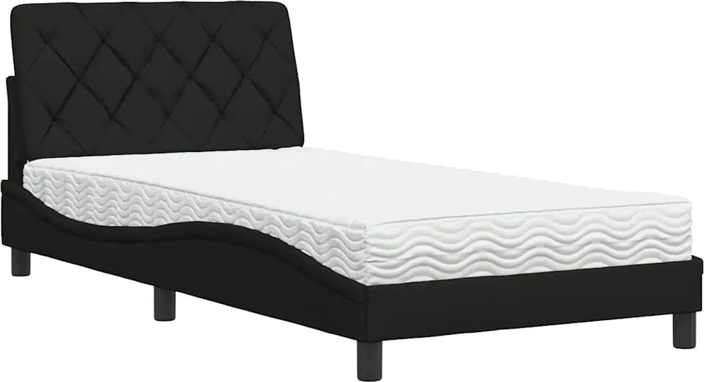 Postel s matrací černá 100 x 200 cm textil 3310722