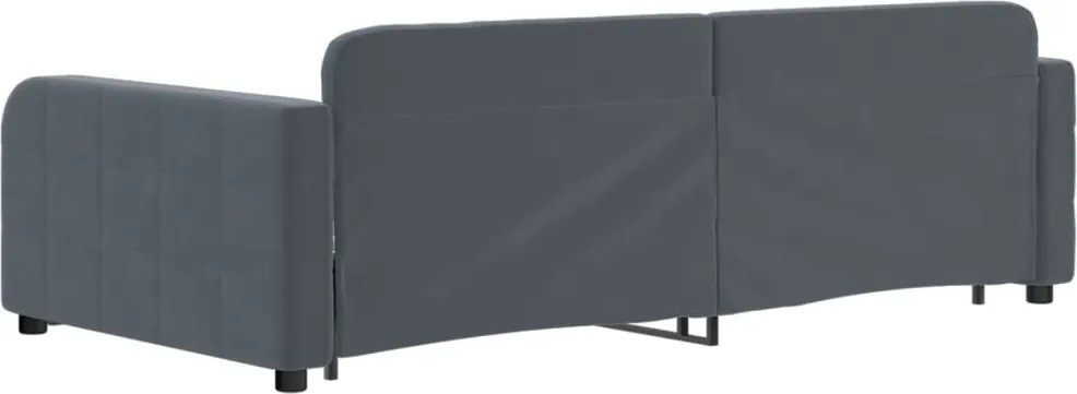 Válenda s přistýlkou tmavě šedá 100 x 200 cm samet 3196937