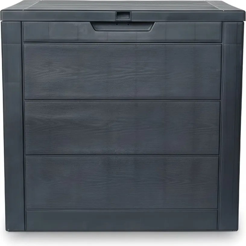 Zahradní úložný box LETA — 56x43x53 cm, plast, šedá