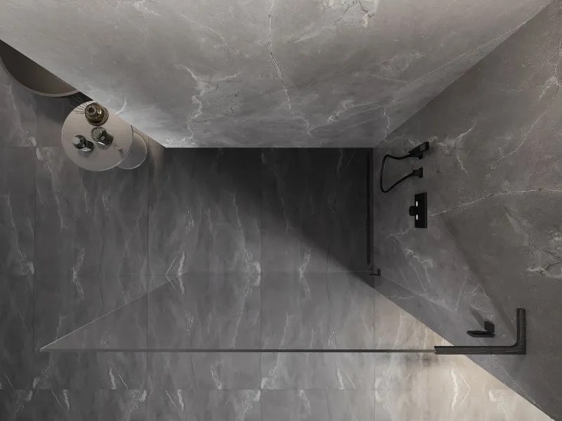 Mexen Lunar L, sprchová stěna pravá 50 x 200 cm, 8mm čiré sklo, broušený grafit profil, 830L-050-000-66-00-P