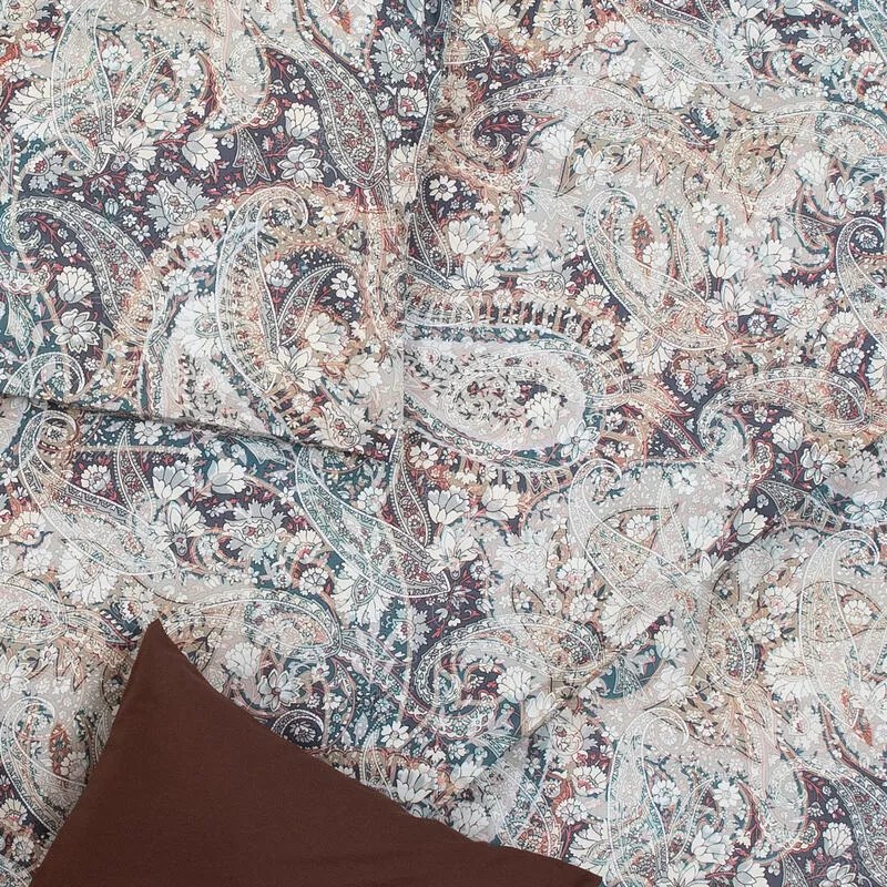 SCANquilt povlečení SATÉN DESIGN marbella béžovovínová 140 x 200/70 x 90 cm