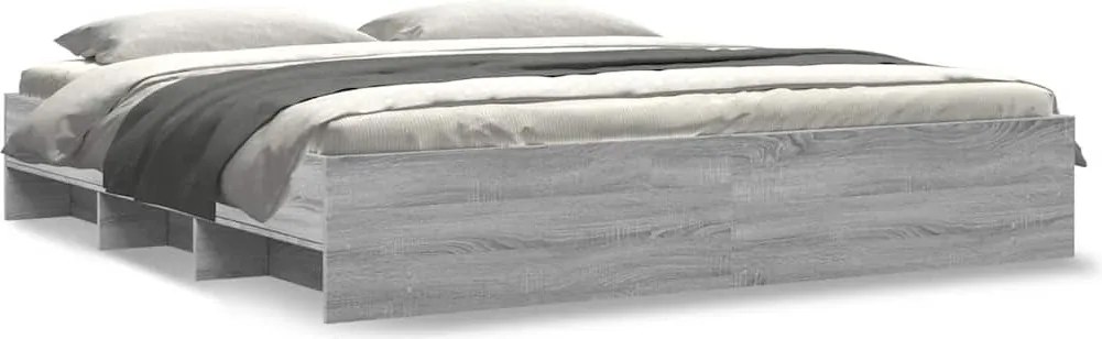 Rám postele šedý sonoma 200 x 200 cm kompozitní dřevo 3295630