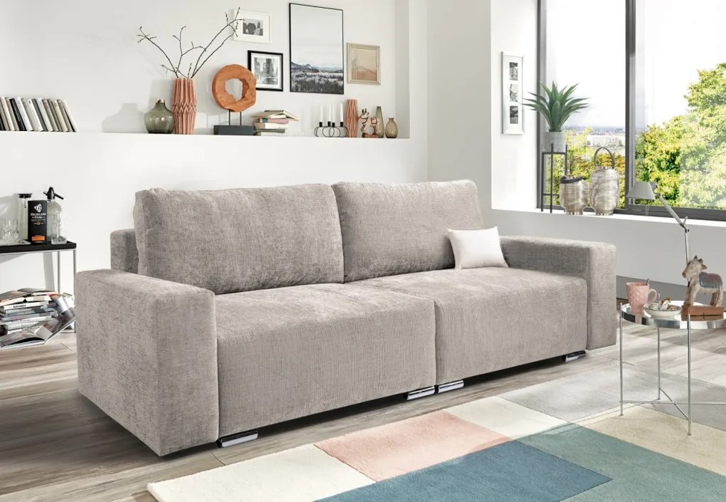 Rozkládací pohovka Anafi, šedo-béžová látka