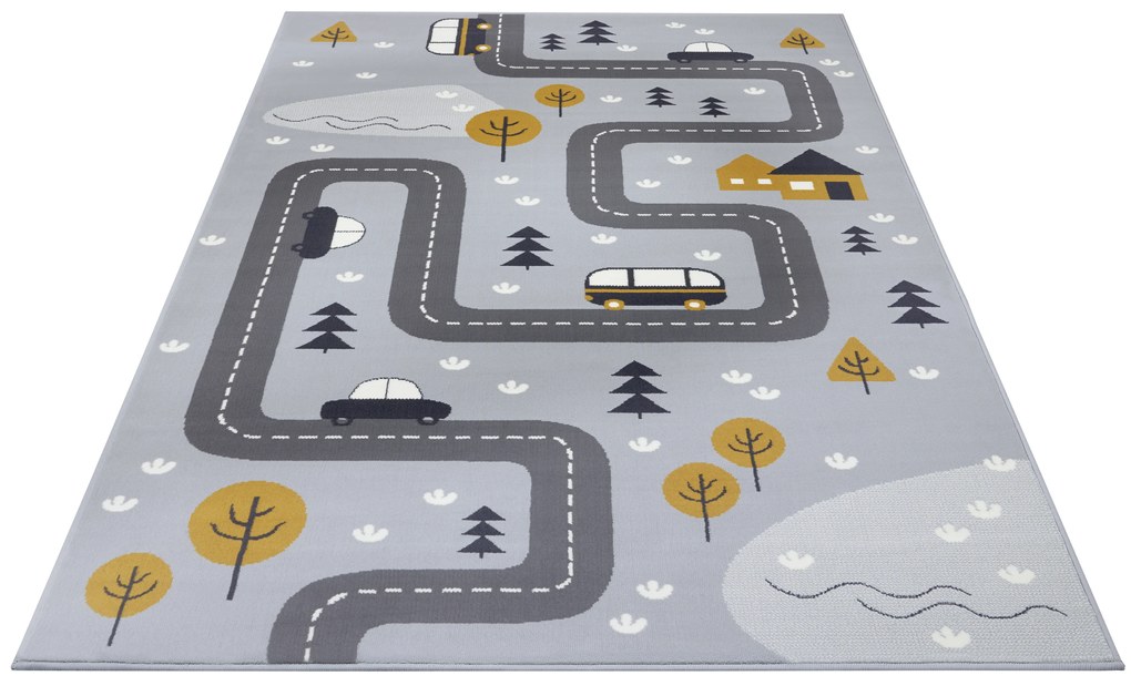 Hanse Home Collection koberce Dětský koberec Adventures Grey/mustard - 80x150 cm