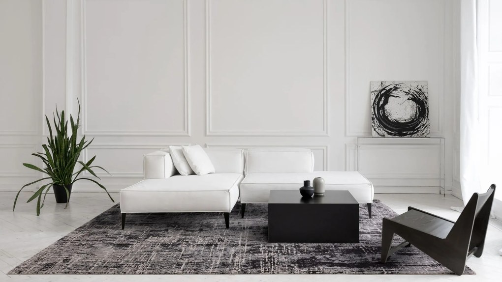 Tribeca Design Kusový koberec Zoom Abstract Black Rozměry: 200x290 cm
